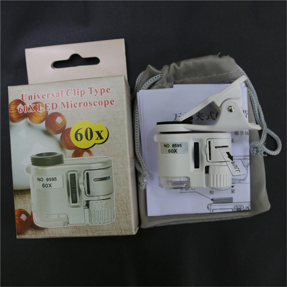 60X Clip Magnifying Glass Pocket Microscope Loupe ... – Vicedeal