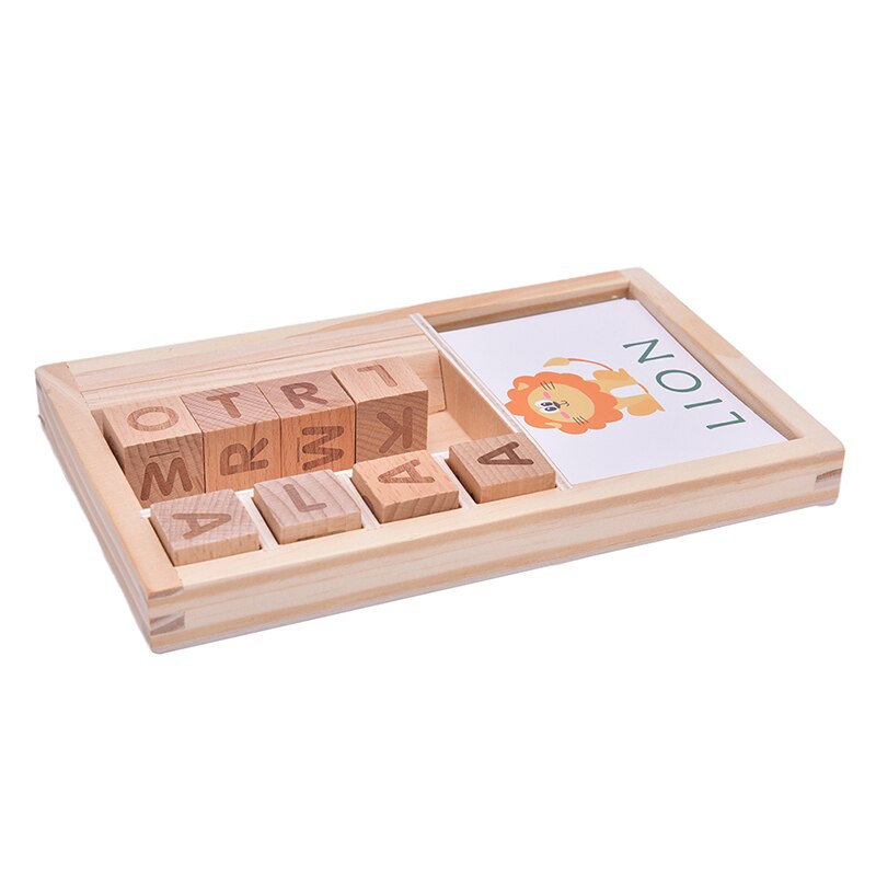 1 set houten speelgoed spelling engels woordspel l... – Grandado