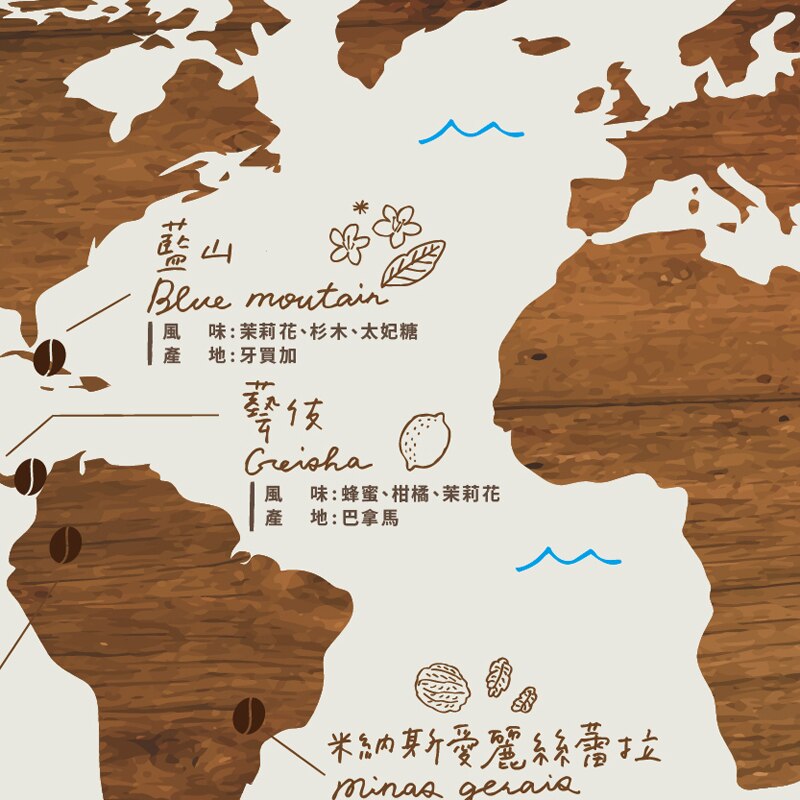 Coffee Origin World Map Poster Size Wall Decoratio... – Vicedeal