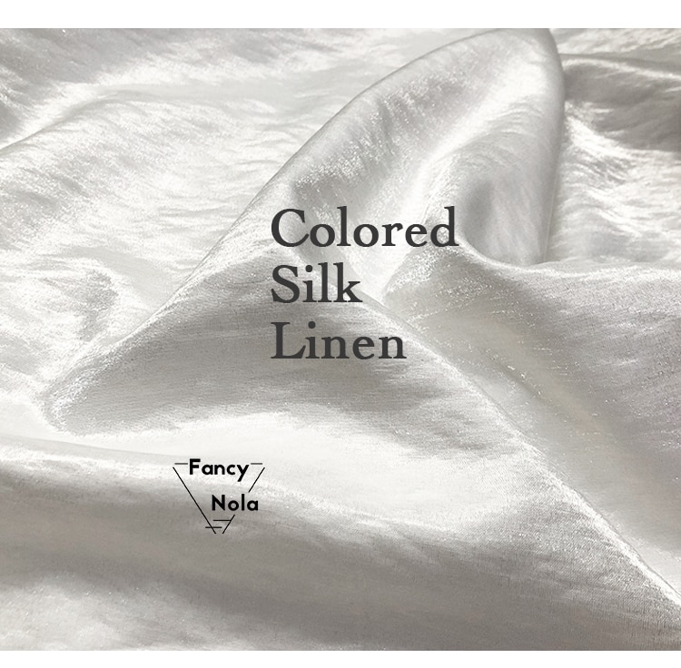 Colored Silk Linen -Pure Lily White Bright Glossy ... – Grandado