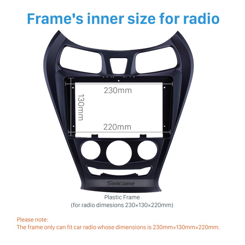 Seicane 9 inch Black Car Fascia Frame for Hyundai ... – Grandado