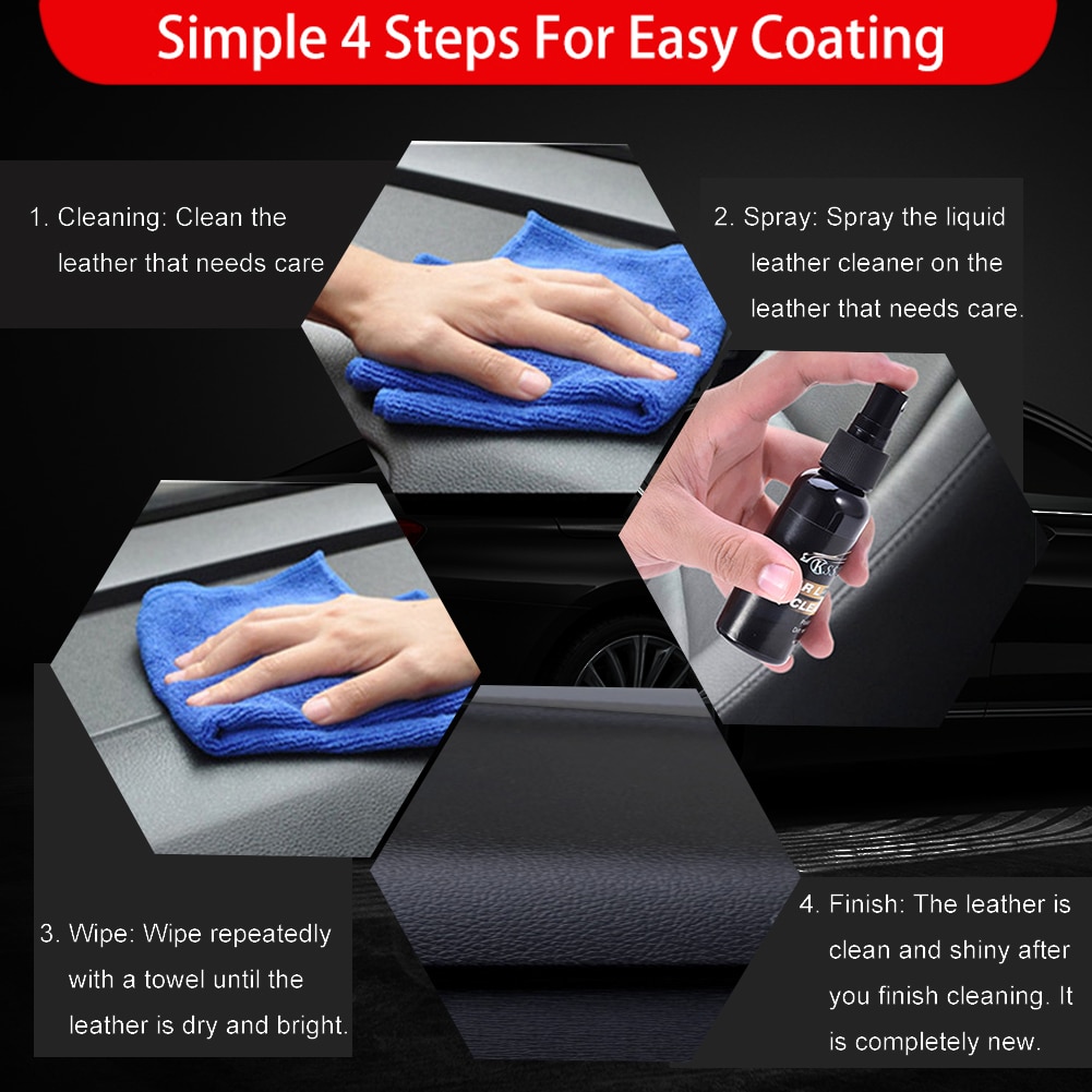 50ml Car Seat Interior Cleaner Auto Leather Clean ... – Grandado