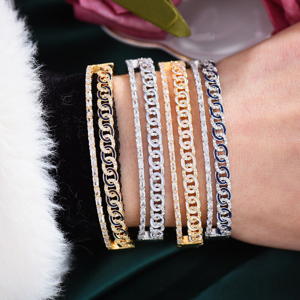 GODKI Trendy Mixed Stack 2pcs Bangle Ring Set For ... – Grandado