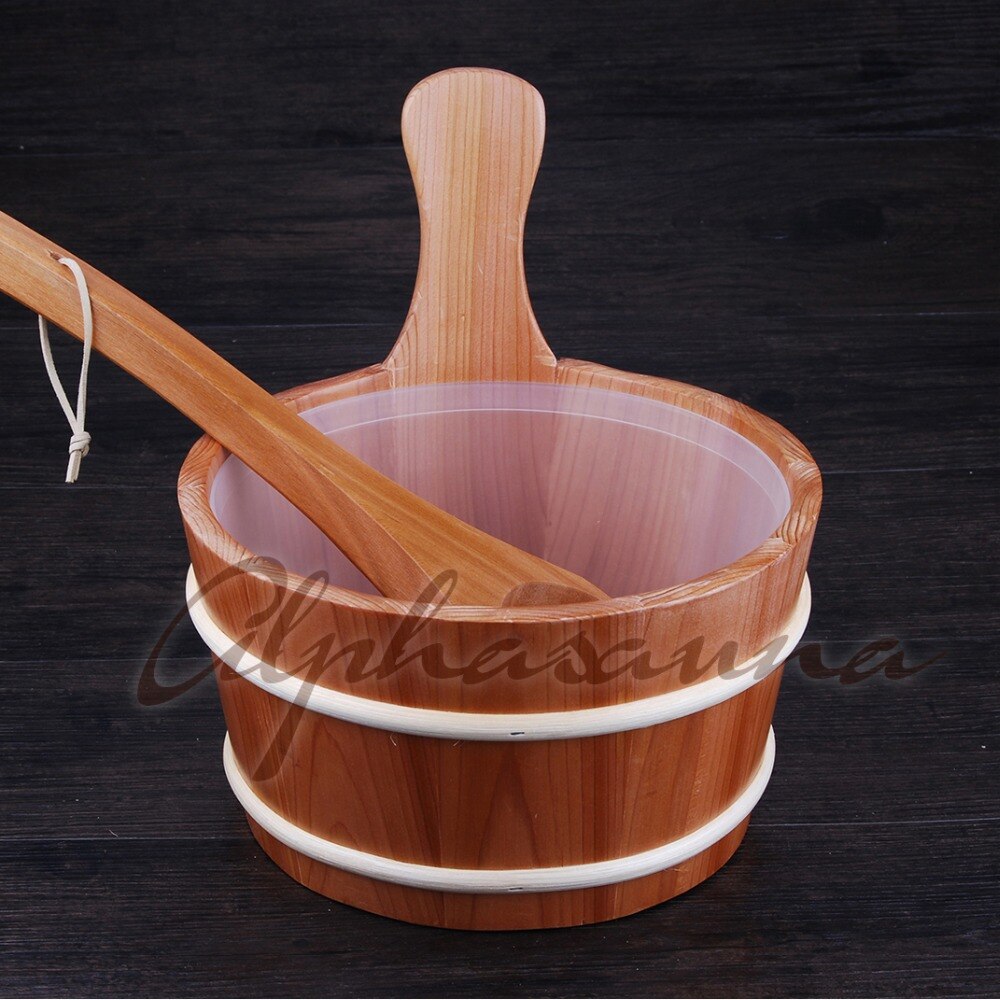 Natural handmade 4L Red Cedar Bucket Pail and Ladl... – Grandado