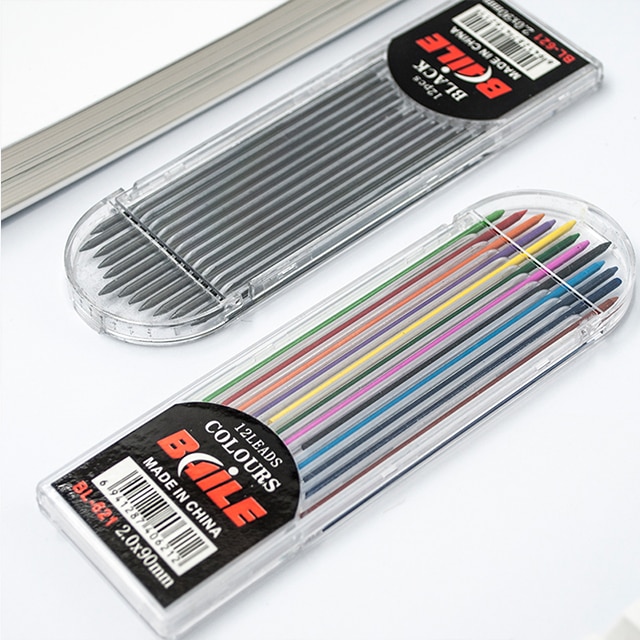 12pcs(color)/pack 2.0mm 2B Colored Pencil Lead Ref... – Grandado