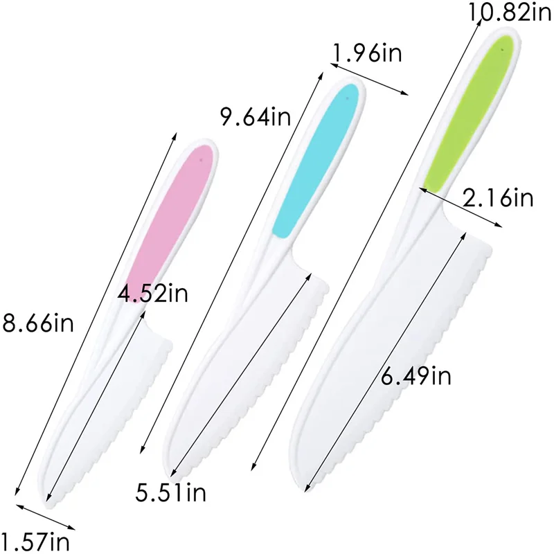3pcs Nylon Kitchen Baking Knife Set Children's Coo... – Vicedeal