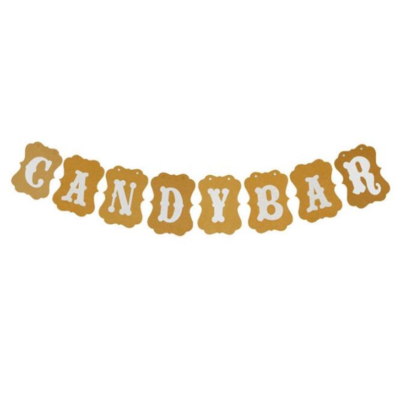 Candy Bar Kraft Paper Cardboard Bunting Banner Gar... – Grandado