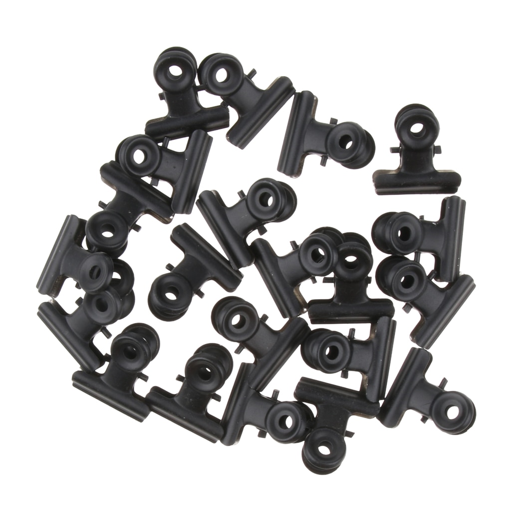 20 Pack Black Bulldog Clips Metal Hinge Clip File ... – Grandado