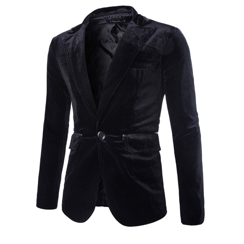 Winter Velvet Blazer Jacket Men Brand Slim Fit Sin... – Grandado