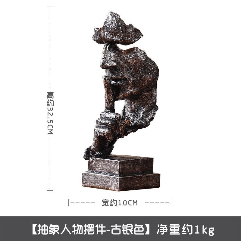 Modern Silence Statue Abstract Character Resin Cra... – Grandado