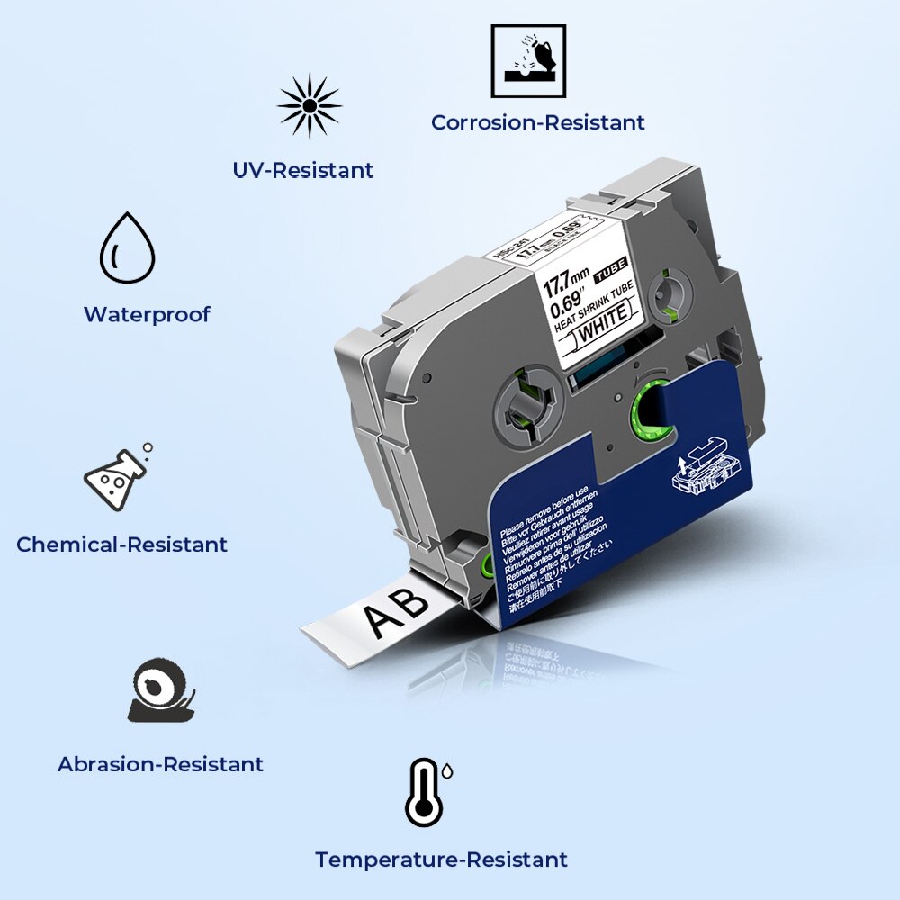 3PK 18mm Heat Shrink Tube Tape For Brother Label T... – Grandado
