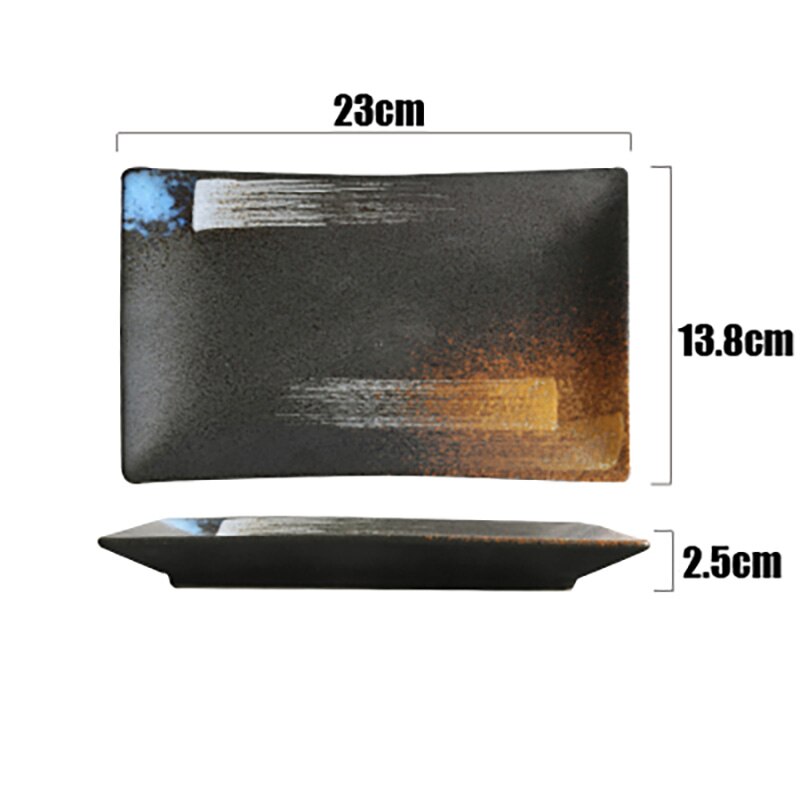 FANCITY square plate, with split plate, retro cera... – Grandado