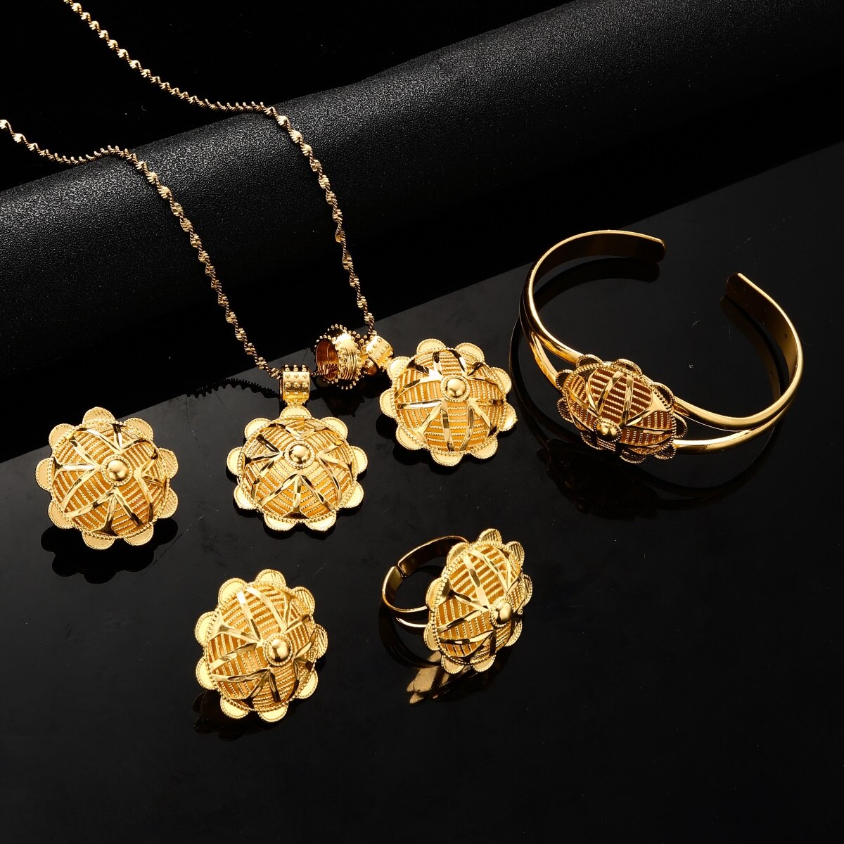 Gold Ethiopian Jewelry Sets For Women Dubai Habesh... – Vicedeal