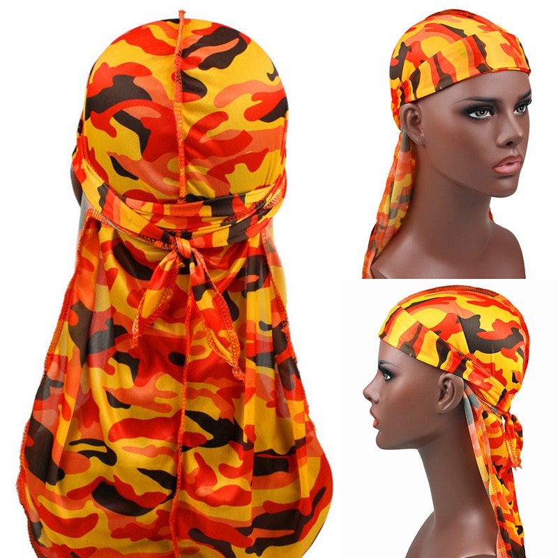 Men's Silky Durags Turban Print Adjustable Comfort... – Grandado