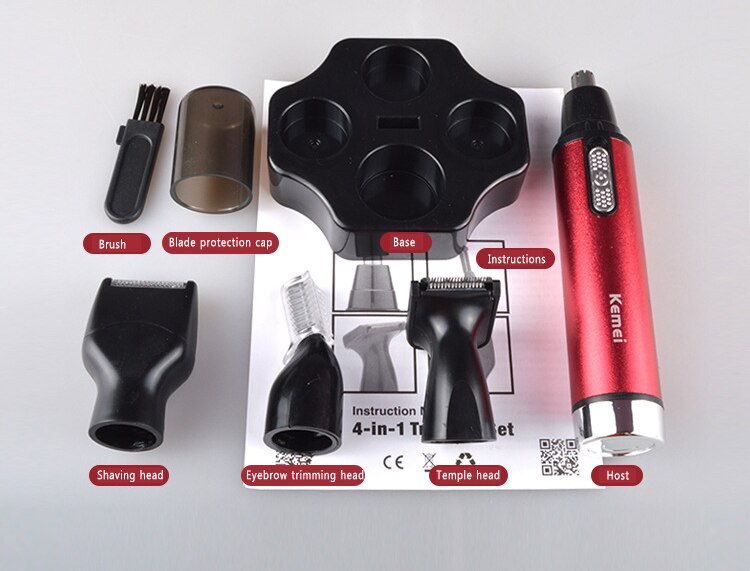 4 in 1 Men's Face Hair Removal Kit Ear Nose Trimme... – Grandado