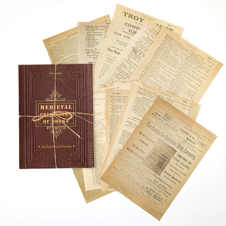 10 Pcs Retro Medieval Books Material Paper Junk Jo... – Vicedeal