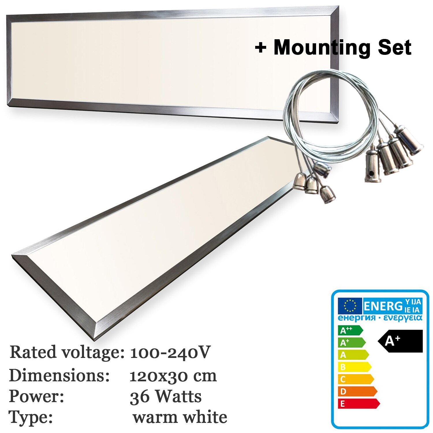 ThorX 120x30 cm Ultraslim LED Tafel - 36W, 3000lm ... – Grandado