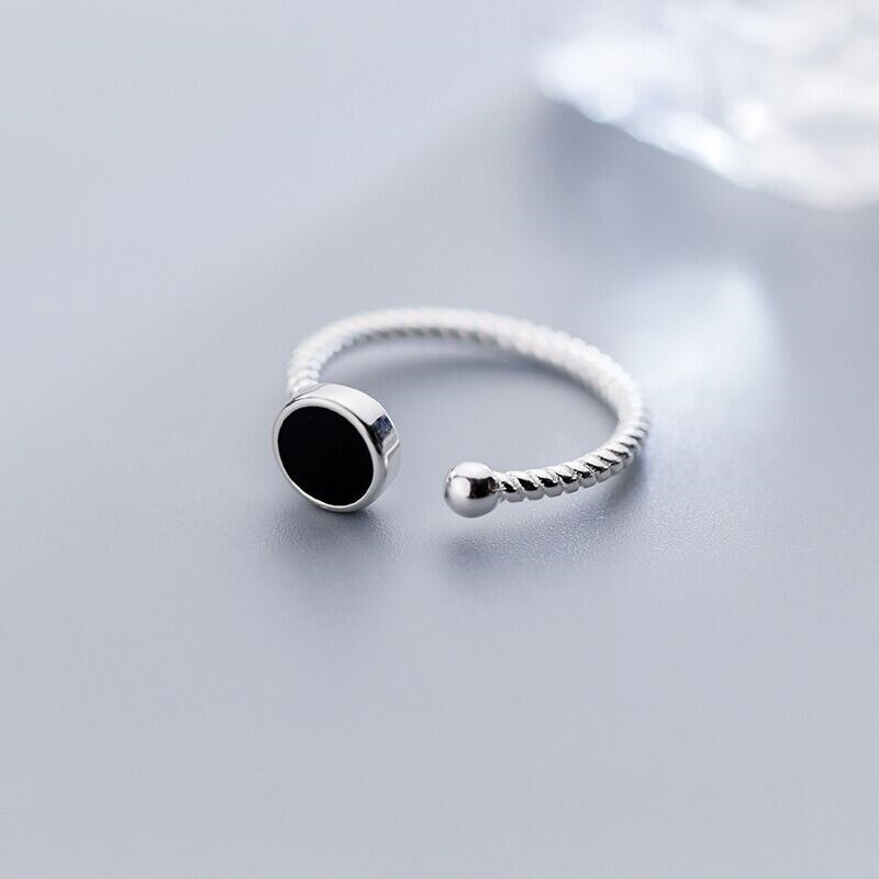 Punk Vintage Black Ball Rings for Women Men Simple... – Grandado