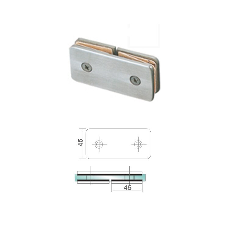 180 Degree Glass Connector Clamp Made With Brushed... – Grandado