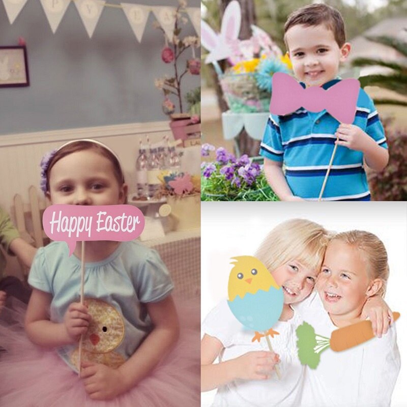 Easter Photo Booth Props Egg Rabbit Mask Glasses P... – Vicedeal