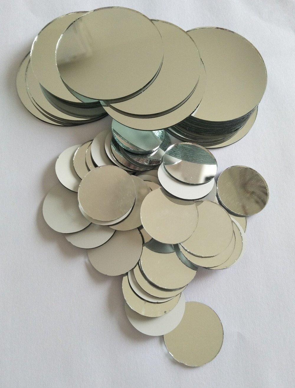 100PCS/lot Round Glass Mosaic Mirror Round Glass M... – Grandado