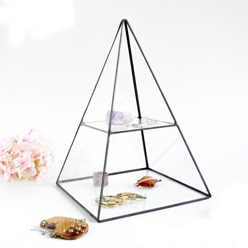 Pyramid Clear Glass Box Jewellery Display Stand Va... – Vicedeal