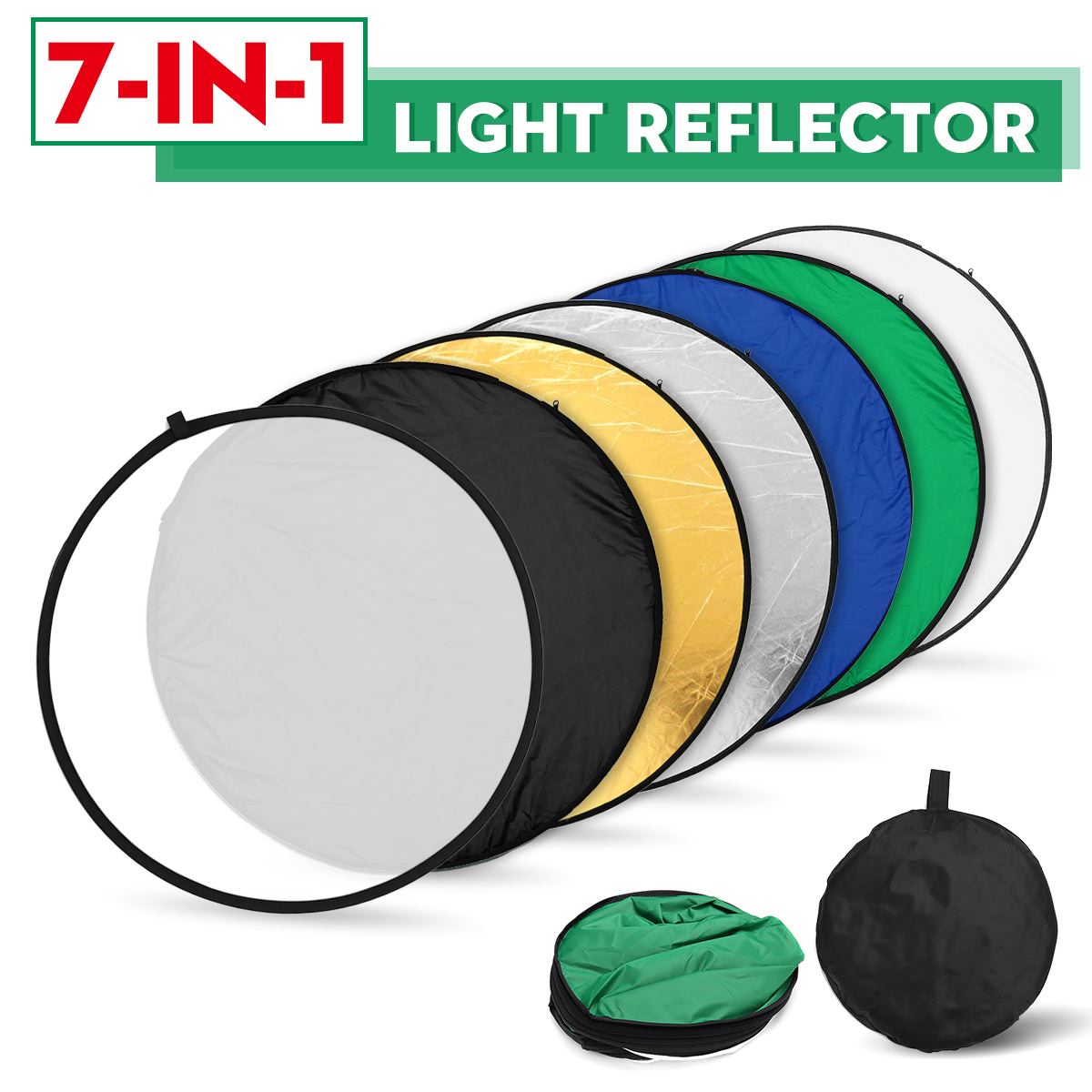 60Cm Ronde 7-In-1 Draagbare Multi-Disc Light Refle... – Grandado