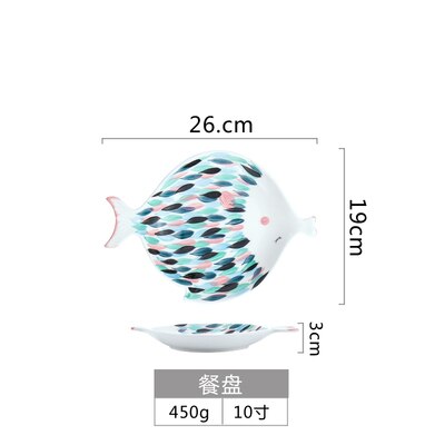 Cute Kissing fish Shape Ceramic Dinner Plate Steak... – Grandado