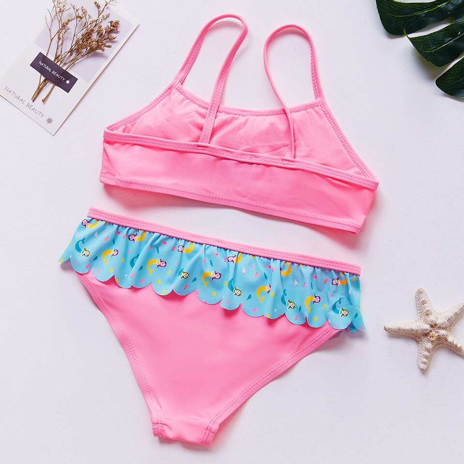 Girls Two-pieces Swimsuit Mermaid 1-6 Years Ruffle... – Vicedeal