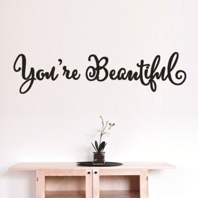 You're Beautiful Quote Mirror Decal Vinyl Decal Li... – Grandado