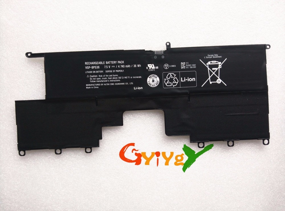 7.5V 4690Mah Vgp-bpS38 Voor Sony Pro11/Pro13 SVP13... – Grandado
