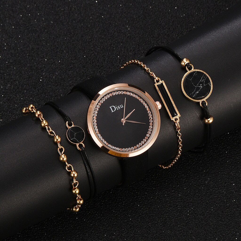 Disu 5Pcs Set Brand Women Watch Bracelet Watch Cas... – Vicedeal