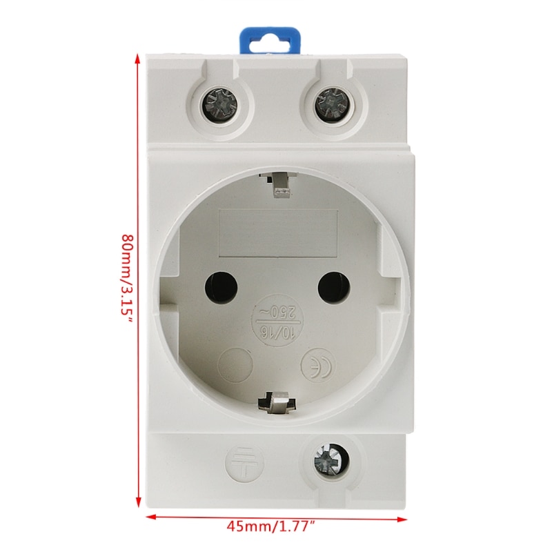 EU Type 35mm DIN Rail Mount AC Power Socket 16A 25... – Grandado