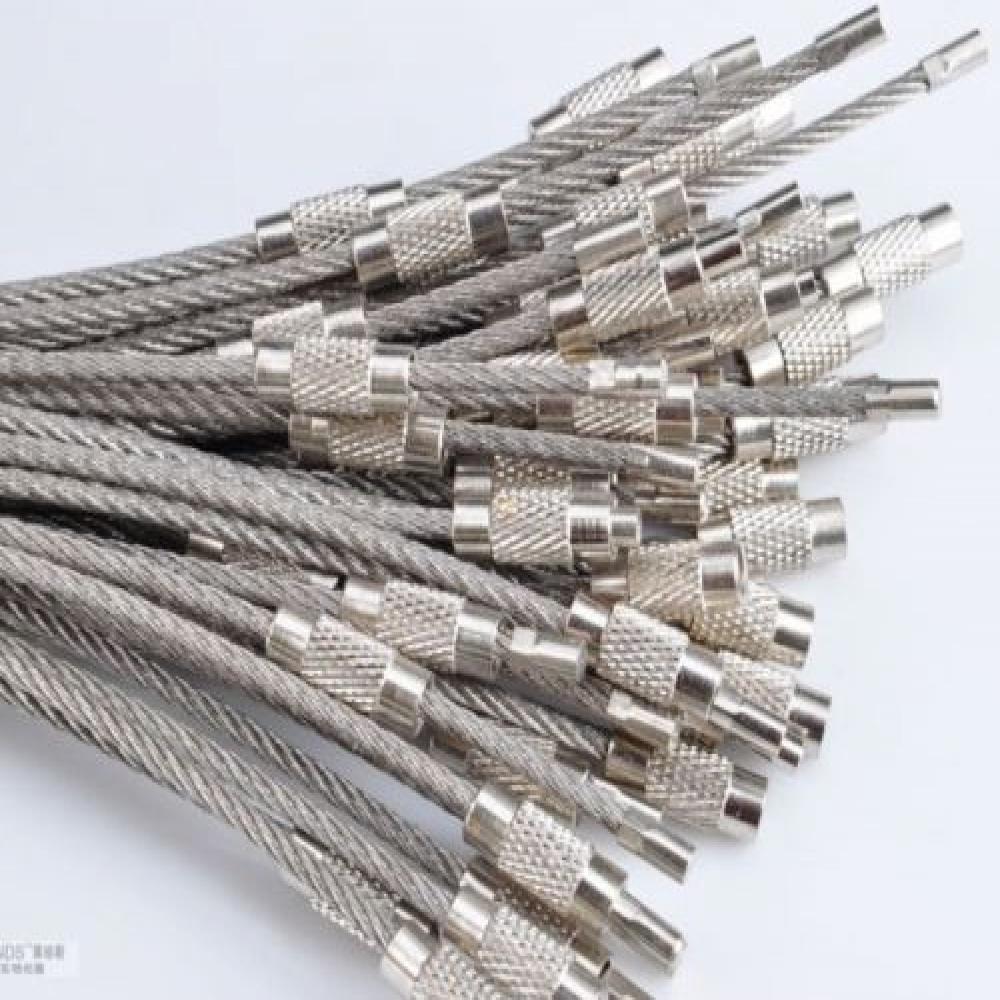 5pcs Stainless Steel Wire Keychain Cable Rope Key ... – Grandado