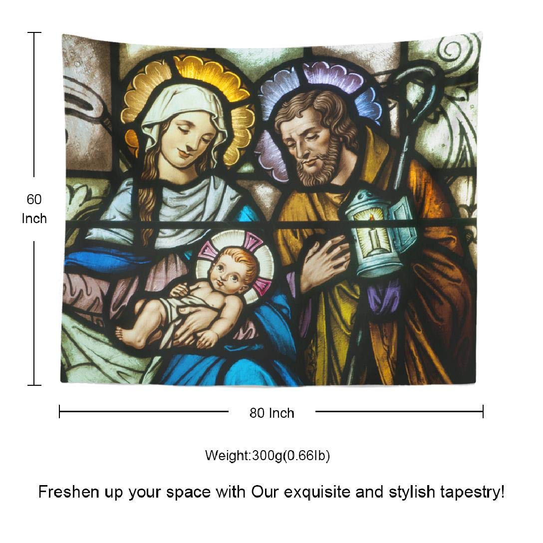 Jesus October Stained Glass Christmas Scene Nativi... – Grandado