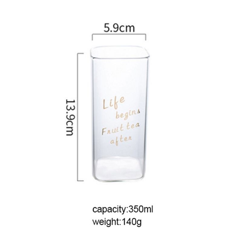 Square Glass Mug Breakfast Milk Coffee Cup Crystal... – Grandado