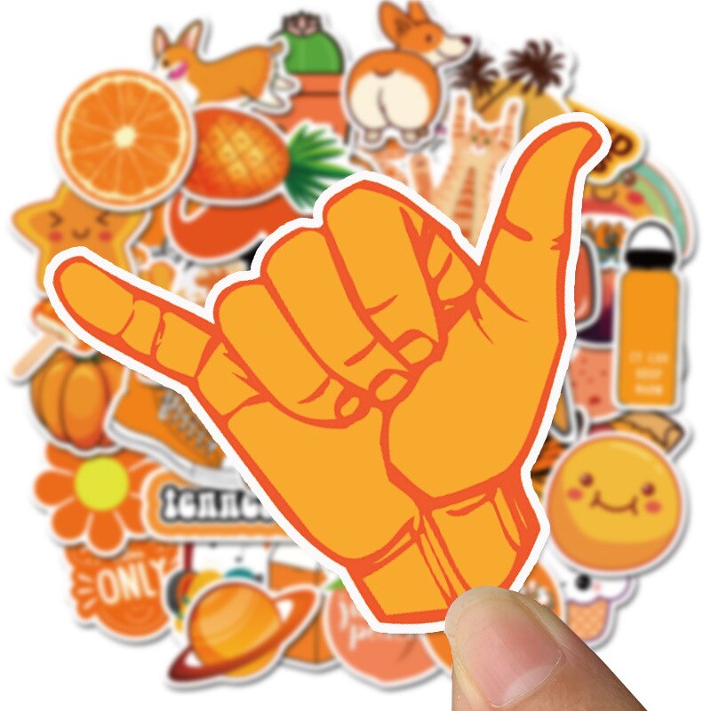 50pcs Orange VSCO Stickers Chidren Toy Waterproof ... – Grandado