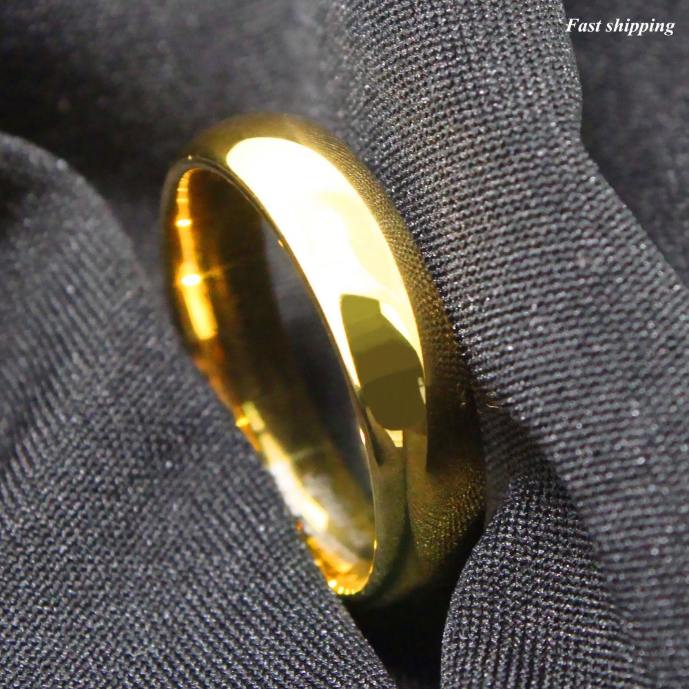 6 Mm Tungsten Carbide Gold Hoge Poolse Dome Weddin... – Vicedeal