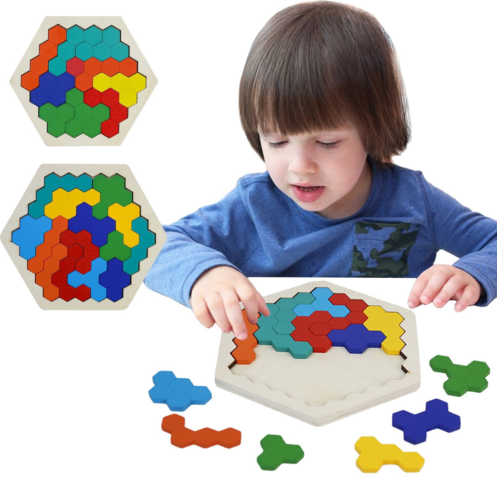 Coogam Wooden Hexagon Puzzle for Kids Adult - Hone... – Grandado