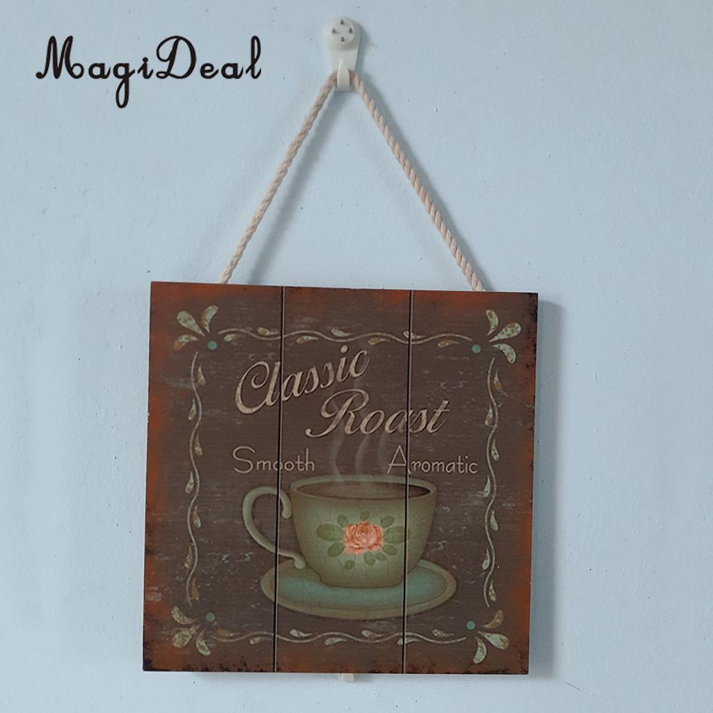 20x20cm Shabby Chic Solid Wood Coffee Sign Plaque ... – Grandado