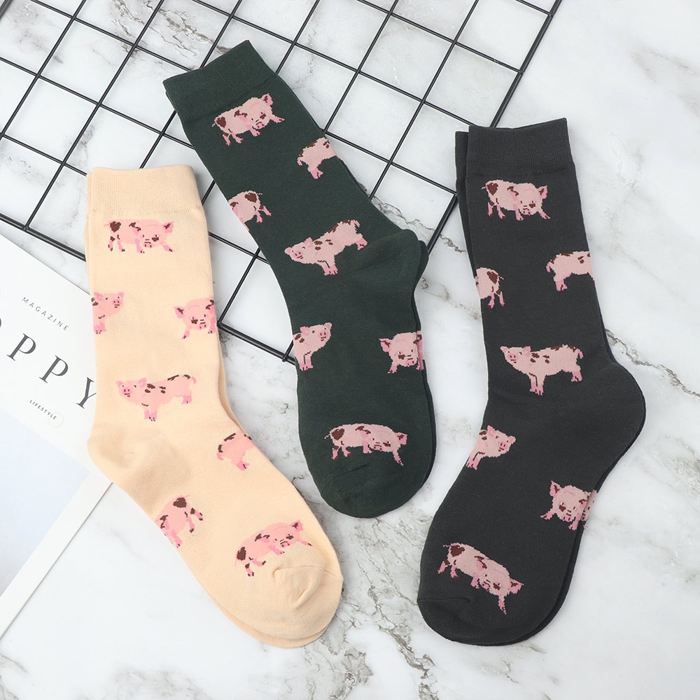 1 Pair Lovely Pig Animal Pattern Women Cartoon Cot... – Vicedeal