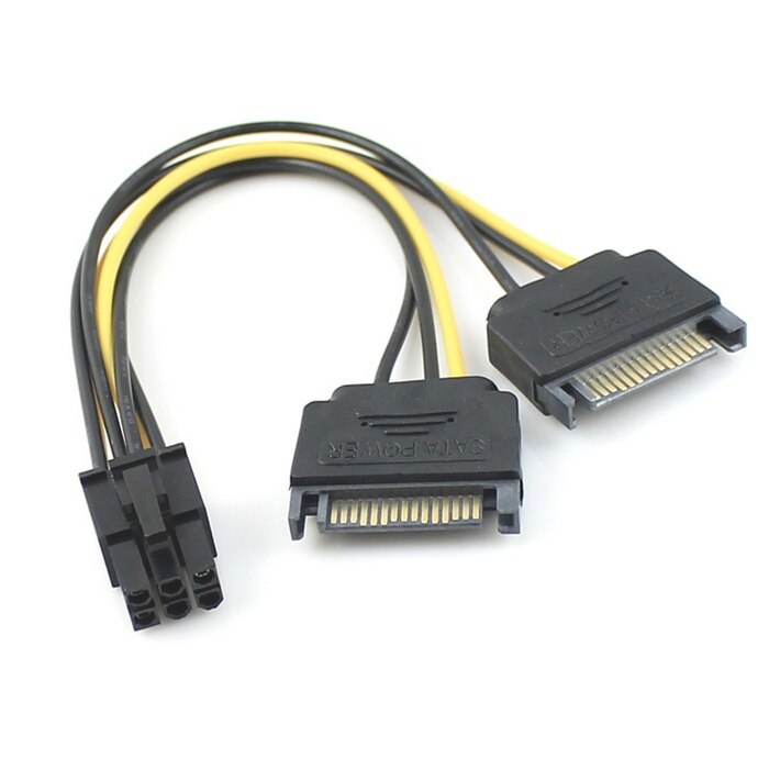 CY Kabel Dual zwei SATA 15 Pin Stecker M zu PCI-e ... – Vicedeal