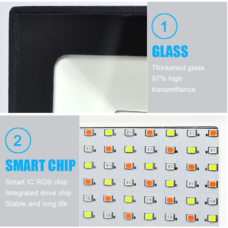 RGB LED Flood Light Outdoor Spotlight 50W 30W 10W ... – Grandado