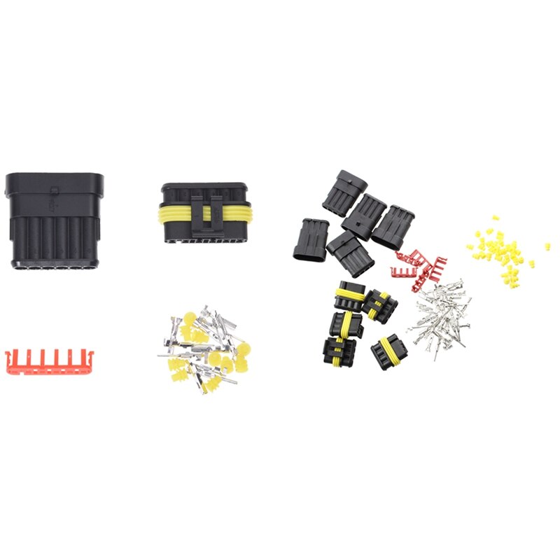 Kit 6 Pin Way Waterproof Electrical Wire Connector... – Grandado