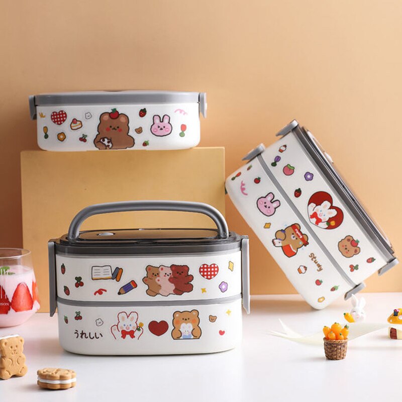 Japanese Kawaii Lunch Box Container Double Layer L... – Grandado
