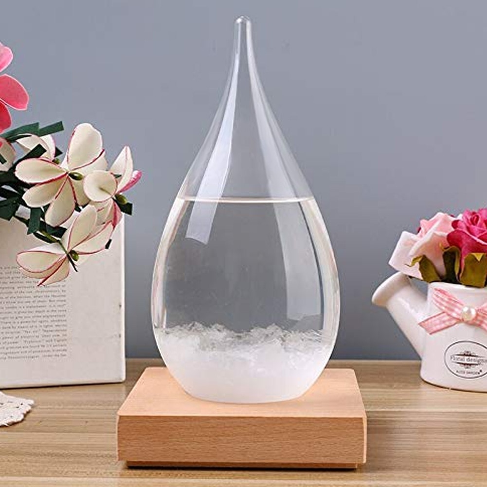 Crystal Weather Forecast Bottle with Wooden Base W... – Vicedeal