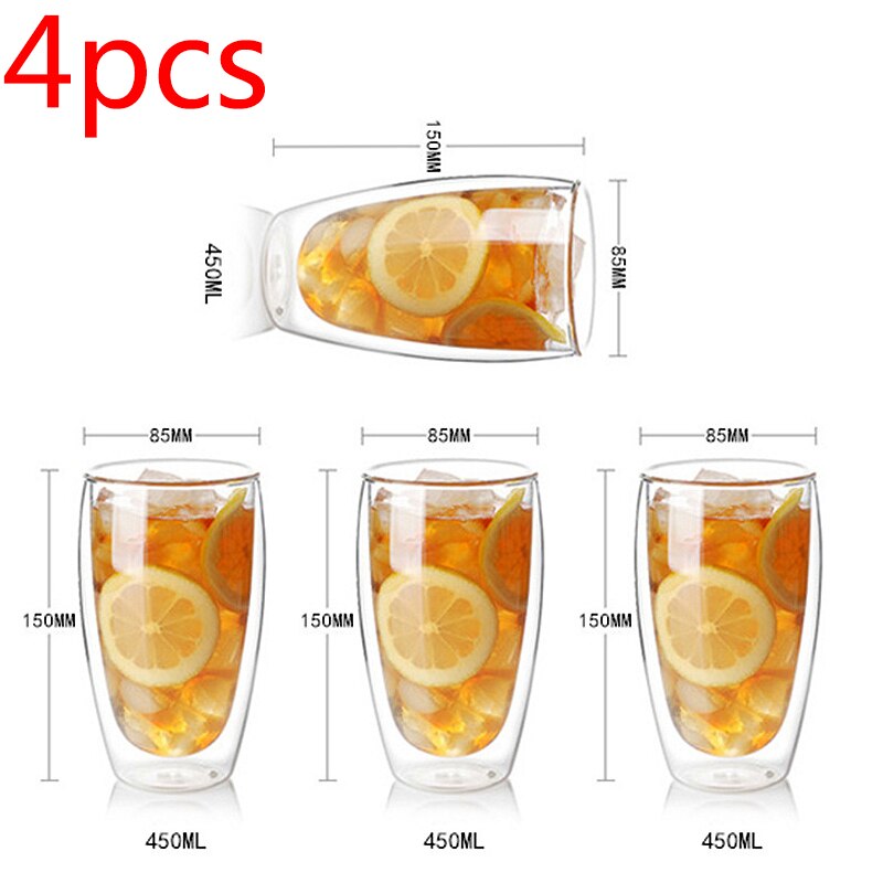 250/350/450ml wine glass cup Milk Coffee Double La... – Grandado