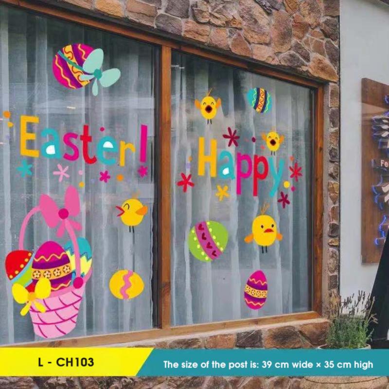 Easter Wall Stickers Easter Bunny Egg Window Glass... – Grandado