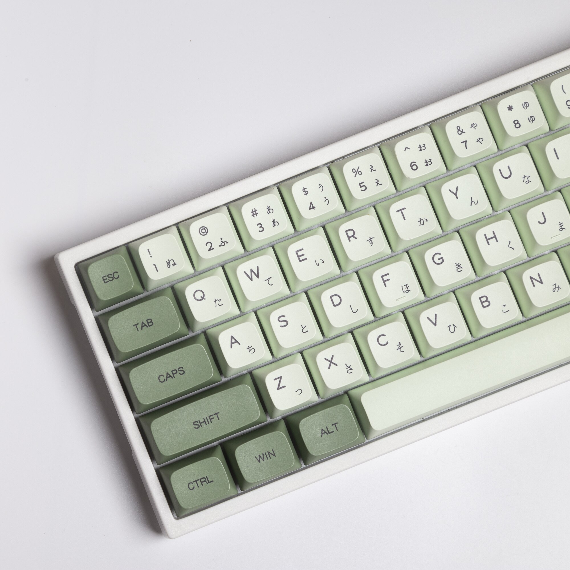 white and green color XDA profile keycap 124 dye s... – Vicedeal