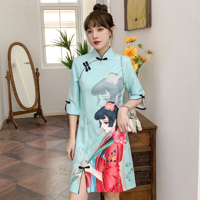 Vestido Cheongsam para mujer, ropa china tradicion... – Grandado